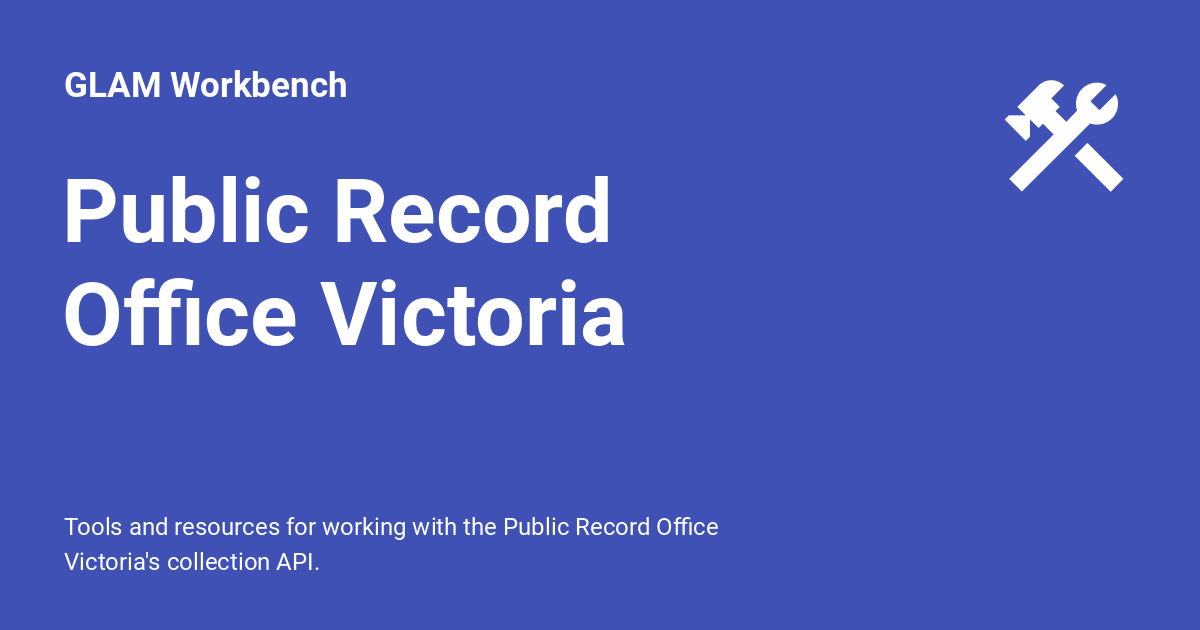 Public Record Office Victoria Glam Workbench